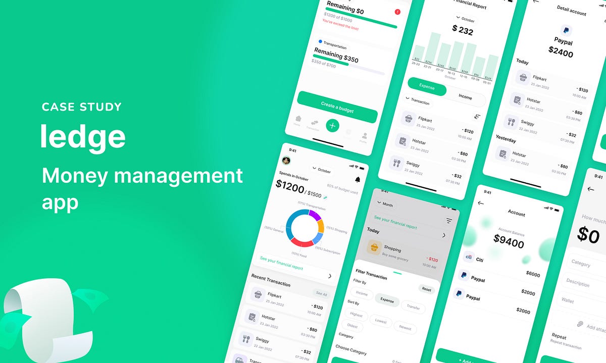 Ledge— Money management app | UI UX Case study | by Mepriyanka | Medium