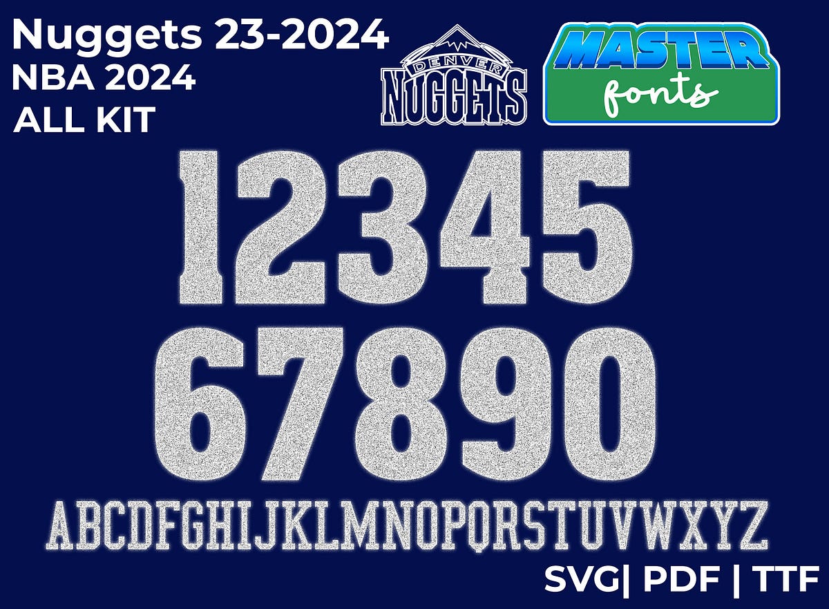 Basketball Nuggets 2024 kit font/ Denver 2024 svg/ USA Basketball svg ...
