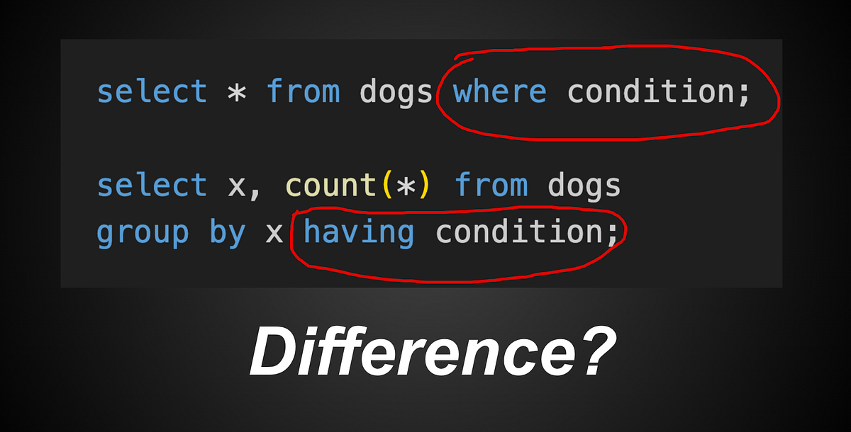 SQL Where VS Having Clauses in 30 Seconds | by Liu Zuo Lin | Level Up ...