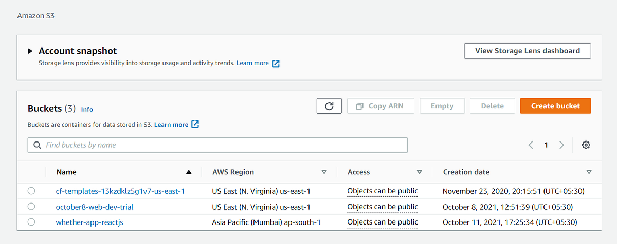 AWS Guide — S3 — Bucket Creation & Configuration | by Vignesh | Medium