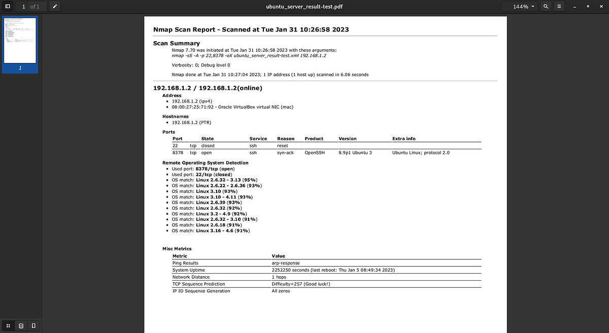NMAP — HTML Reports To PDF, Using CLI | by Larry Dennis L | Medium