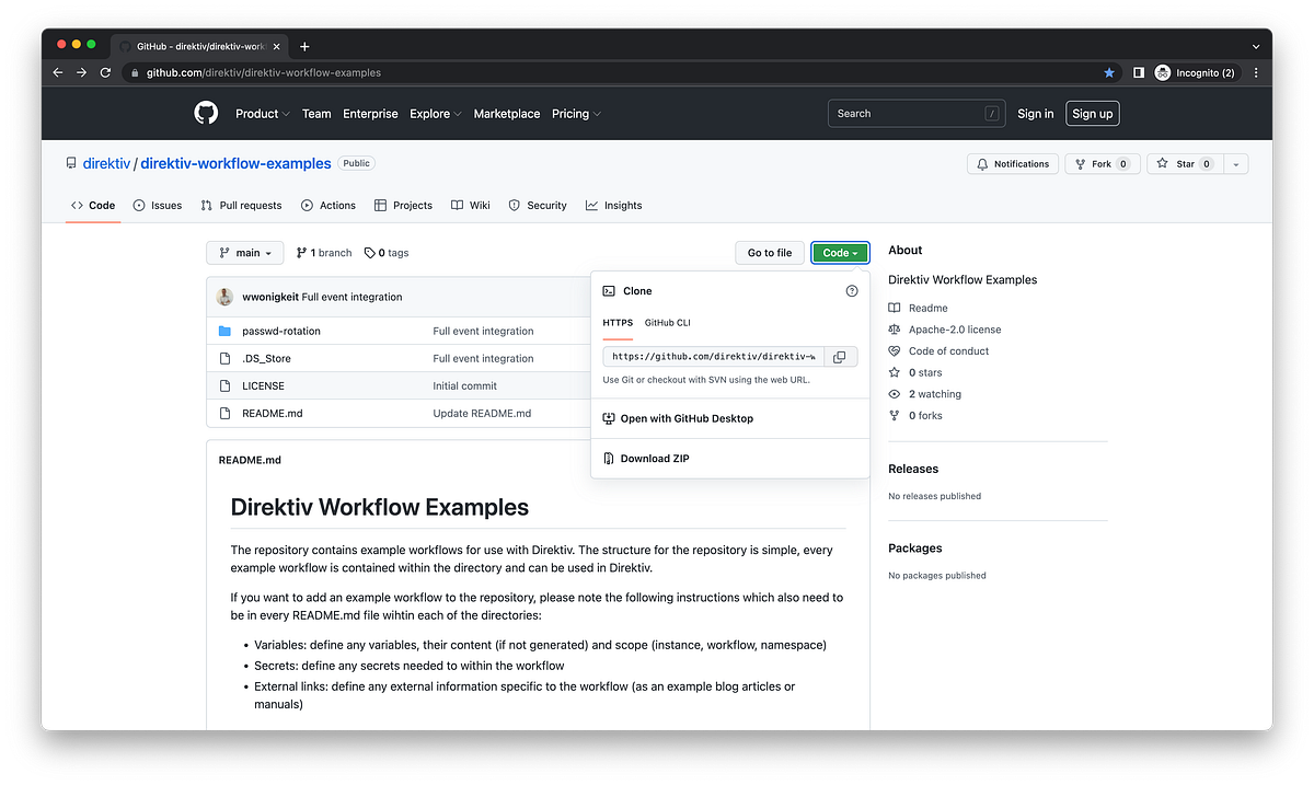 Direktiv v0.6.6: Git Integration, CloudEvents enhancements and a CLI tool! | by Direktiv | Medium