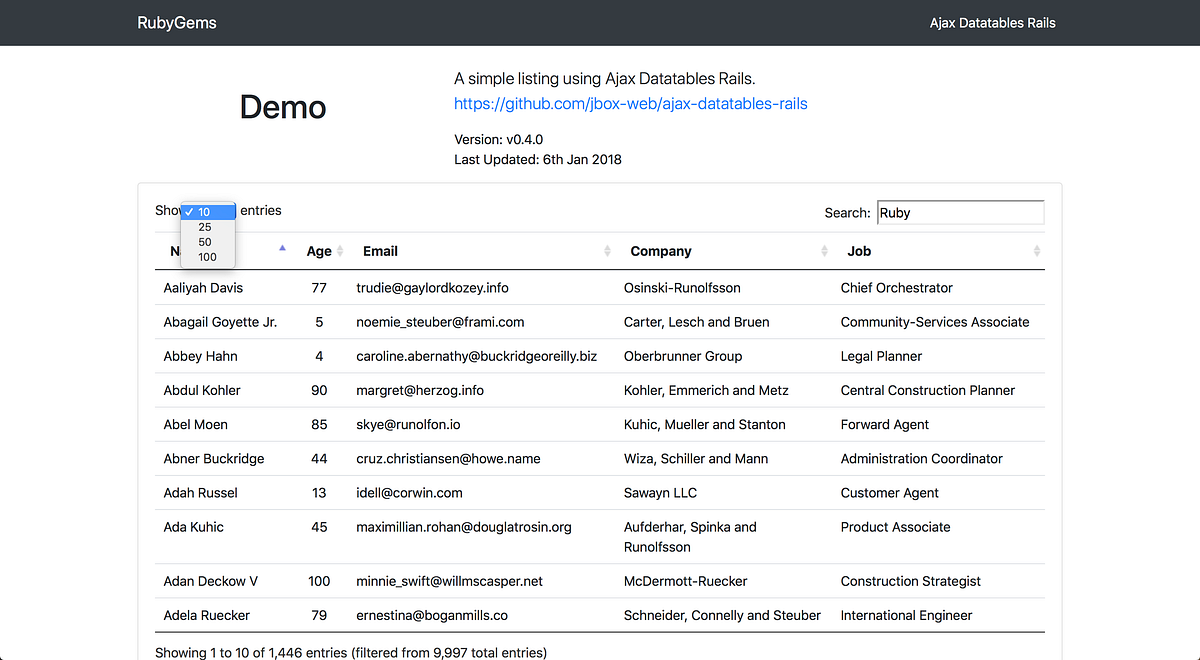 ajax-datatables-rails — 功能齊全的資料列表 | by Adam00 | 實用的RubyGems | Medium