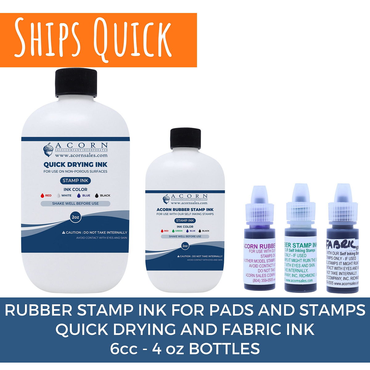 Rubber Stamp Ink for Stamp Pads - Acorn Stamps - Medium