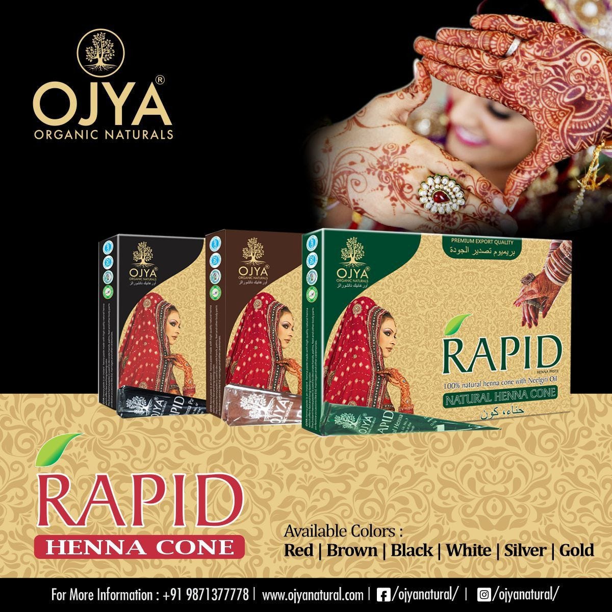 OJYA Natural henna cones are made with organic henna - Ojya natural ...