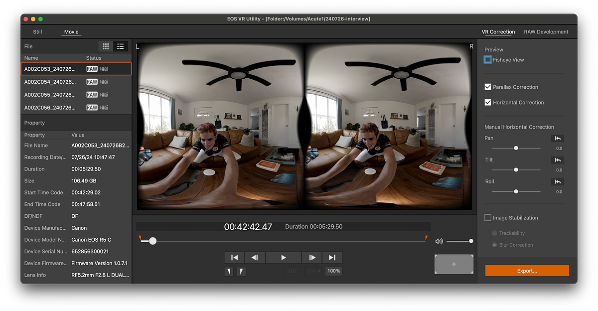 Canon EOS R5 C & Dual Fisheye Lens Best Practices in EOS VR Utility ...