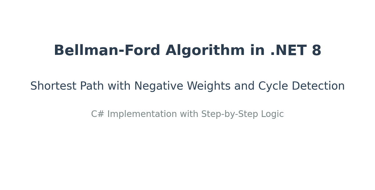 Bellman-Ford Algorithm in .NET 8: Handle Negative Weights and Detect Cycles | Medium