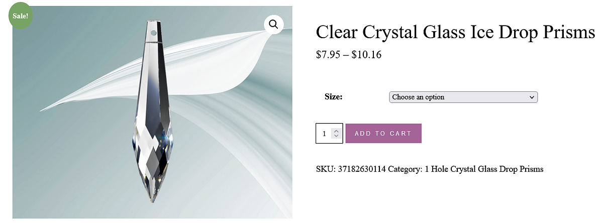 Clear Crystal Glass Ice Drop Prisms - Crystallized Luxe LLC - Medium