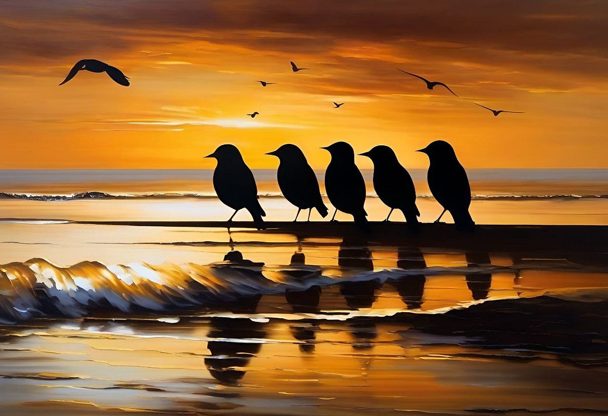 Burung-burung di Tepi Pantai - Yacob Wijaya - Medium