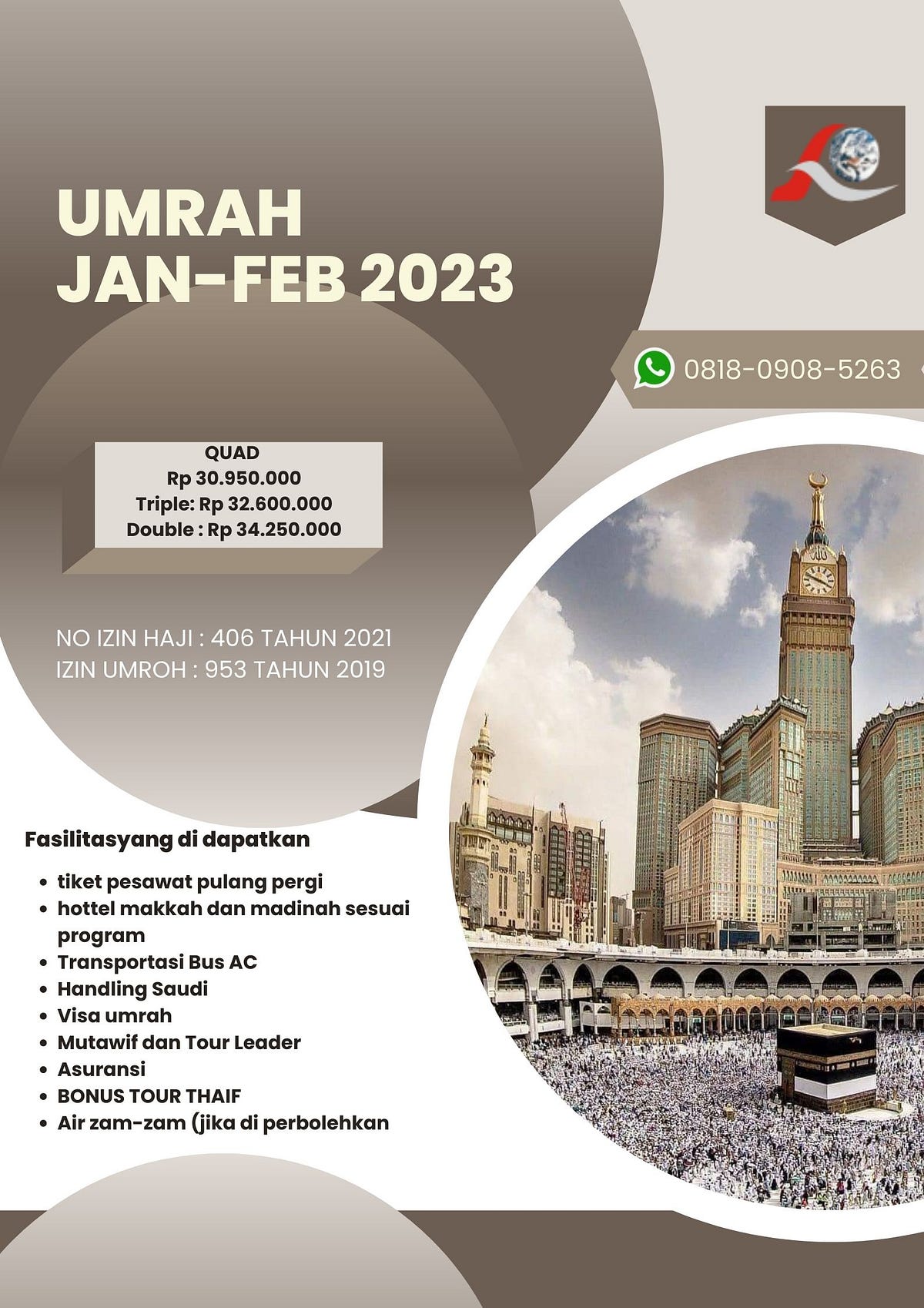 BERKUALITAS, Call 0818–0908–5263, Haji Plus Ebad | by Tourandtravel ...