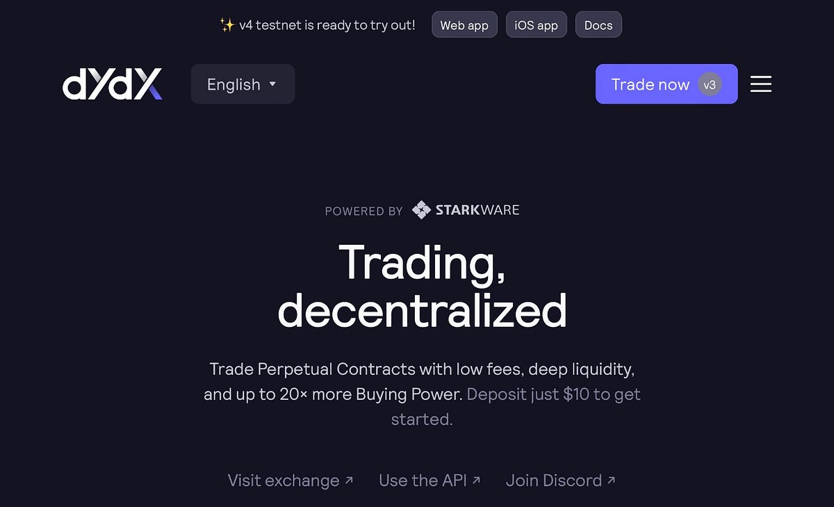 DYDX Exchange: A Decentralized Platform for Trading Crypto Assets and Derivatives | by Crypto ...