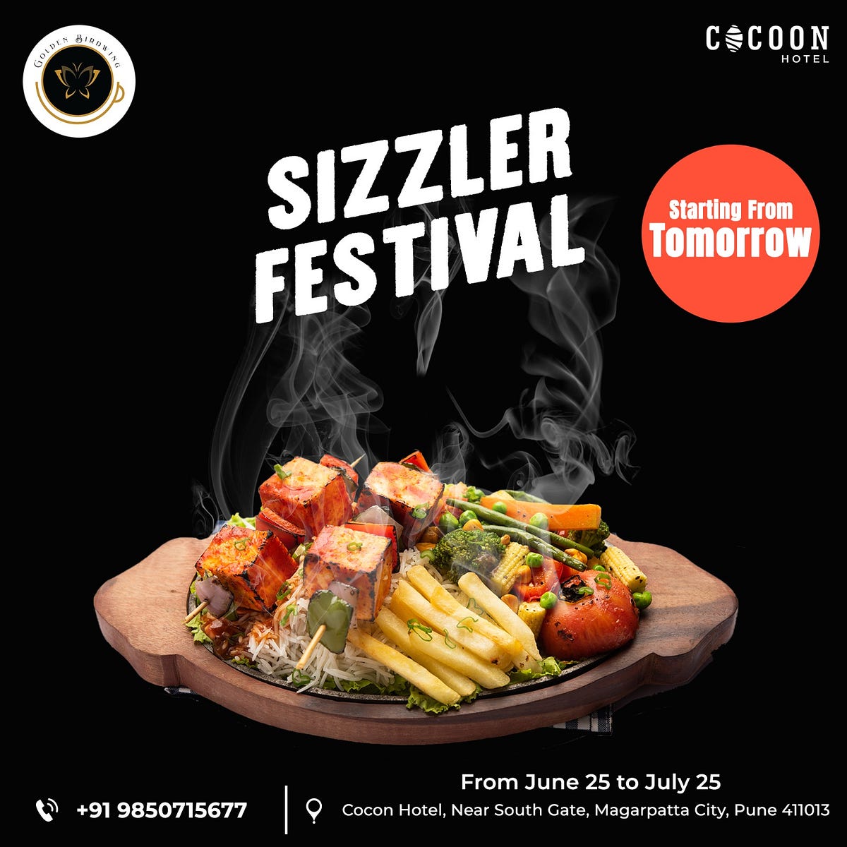 Golden Birdwing at Cocoon Hotel in Magarpatta City Unveils Sizzler ...