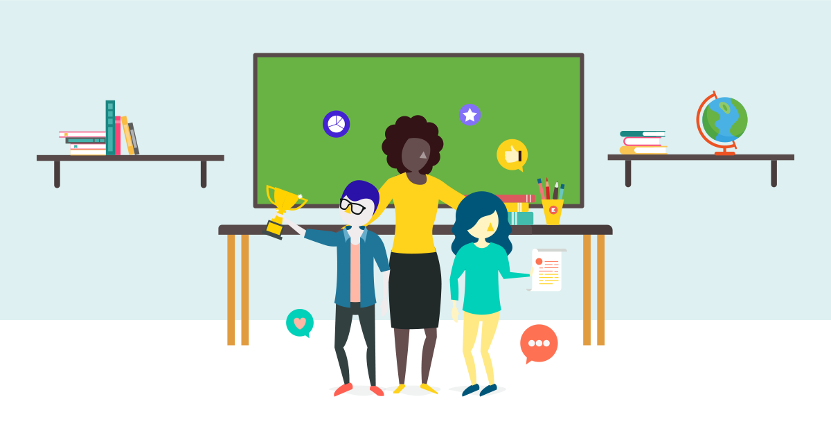 A Teacher Teaching A Class Cartoon