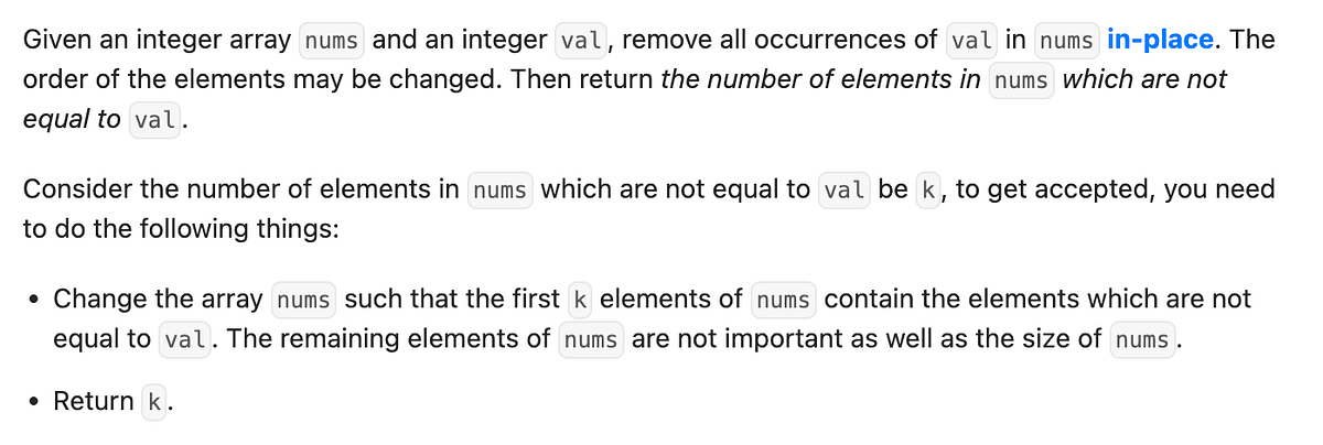LeetCode 27. Remove Element. #LetsCrackGoogle Understanding the… | by ...