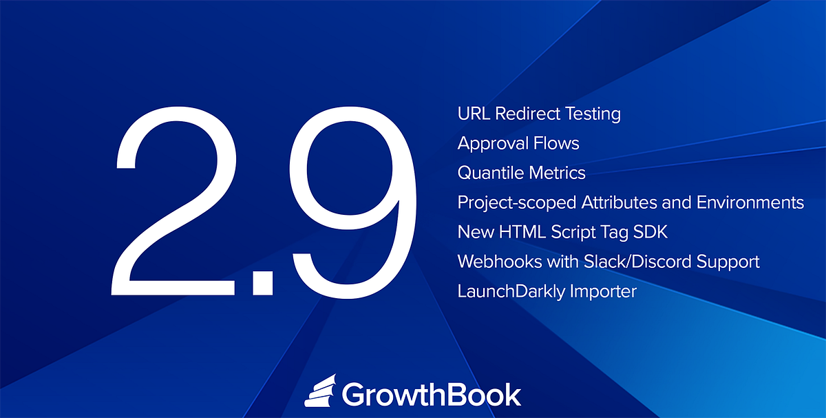 GrowthBook Version 2.9 - URL Redirects, Quantile Metrics, Approval Flows, and more | GrowthBook