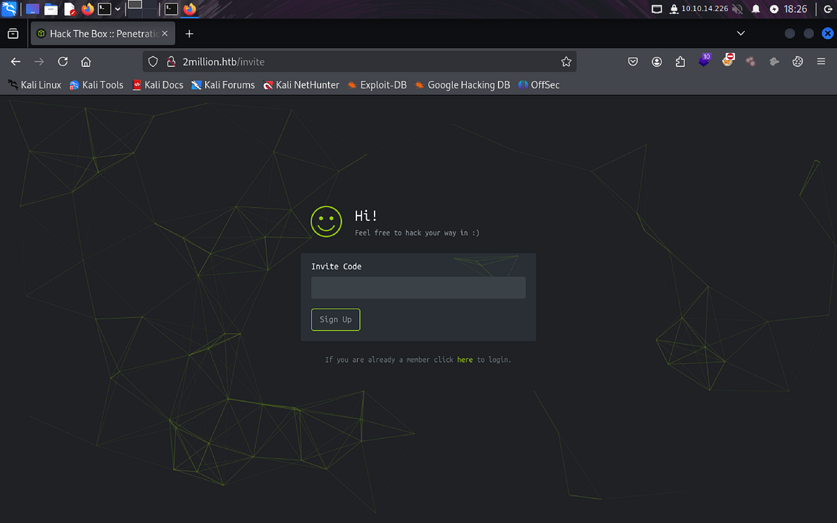 Two Million — HackTheBox Walkthrough Part 1: | by 0xasmaa | Medium
