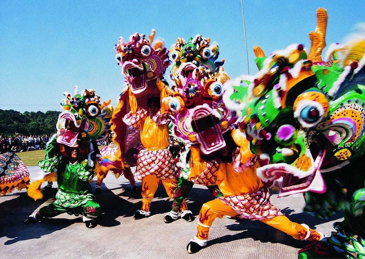Qilin Dance of Liwei Town. The Liwei town is located in the center ...