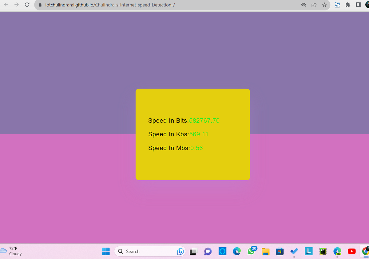 Internet Speed Detection using javascript | by Chulindra Rai | Medium
