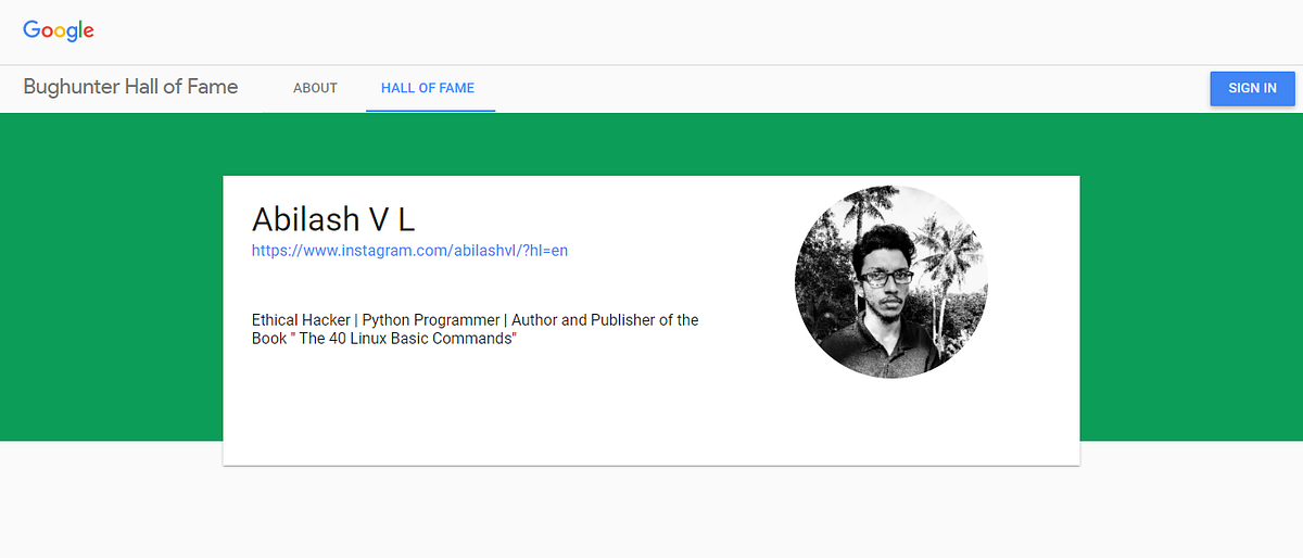 How i got listed in Google Hall of Fame(Honorable Mention) | by Abilash V L | Medium
