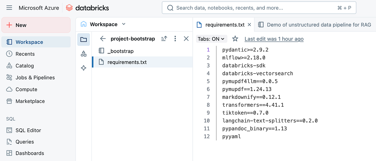 Unstructured Data Pipeline for RAG: a demo using Databricks | by Jason Byrne PhD | Medium