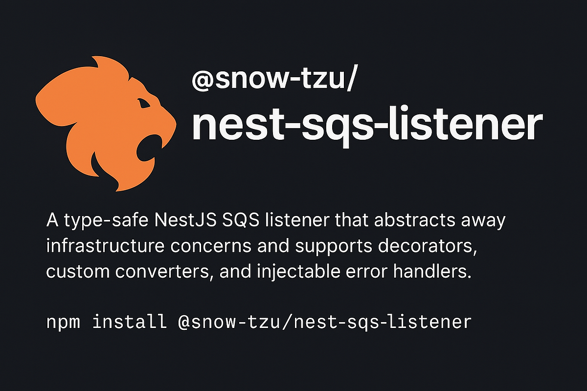 NestJS SQS Listener: A Practical & Type-Safe Way to Consume SQS | by ganesan arunachalam | Medium