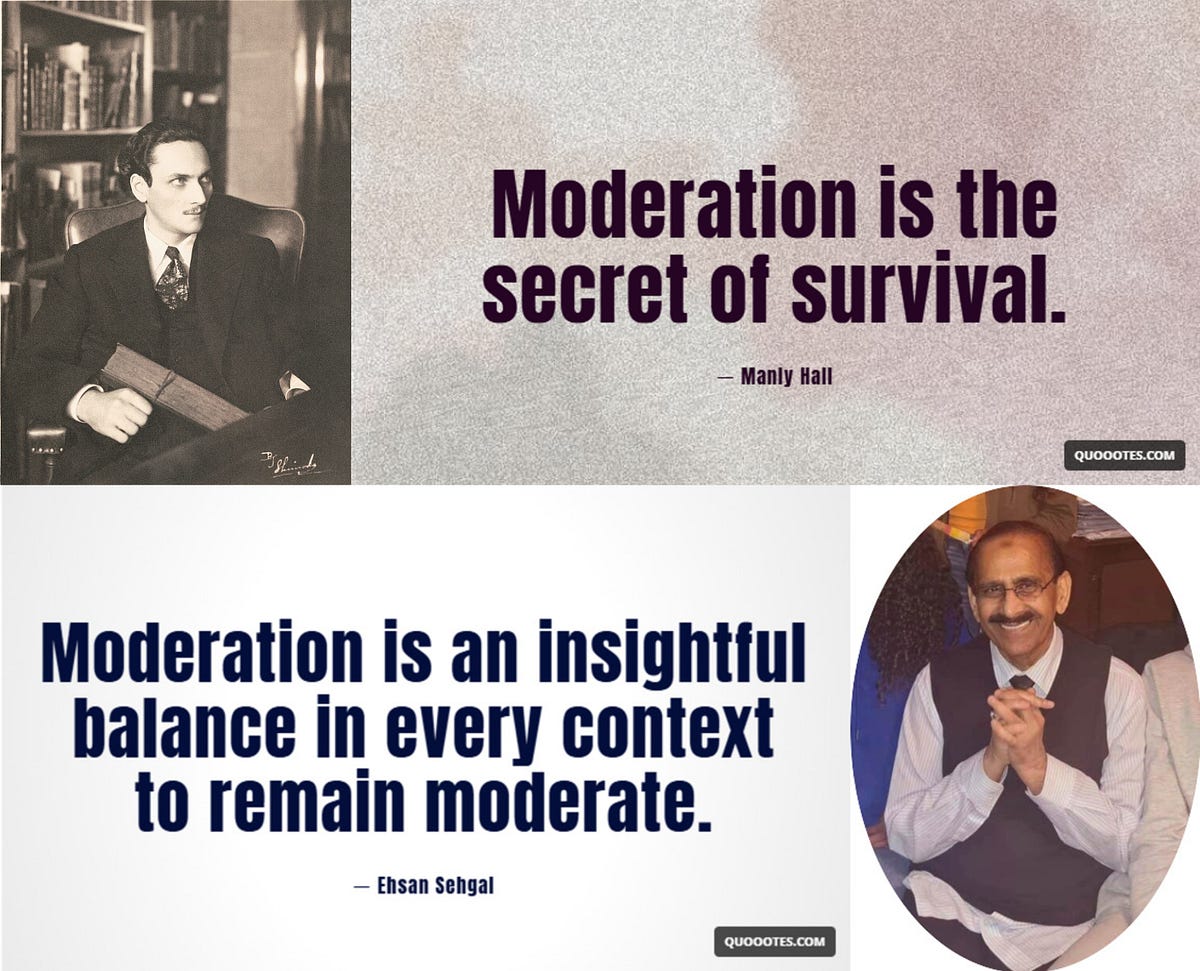 “Moderation is An Insightful Balance in Every Context to Remain ...