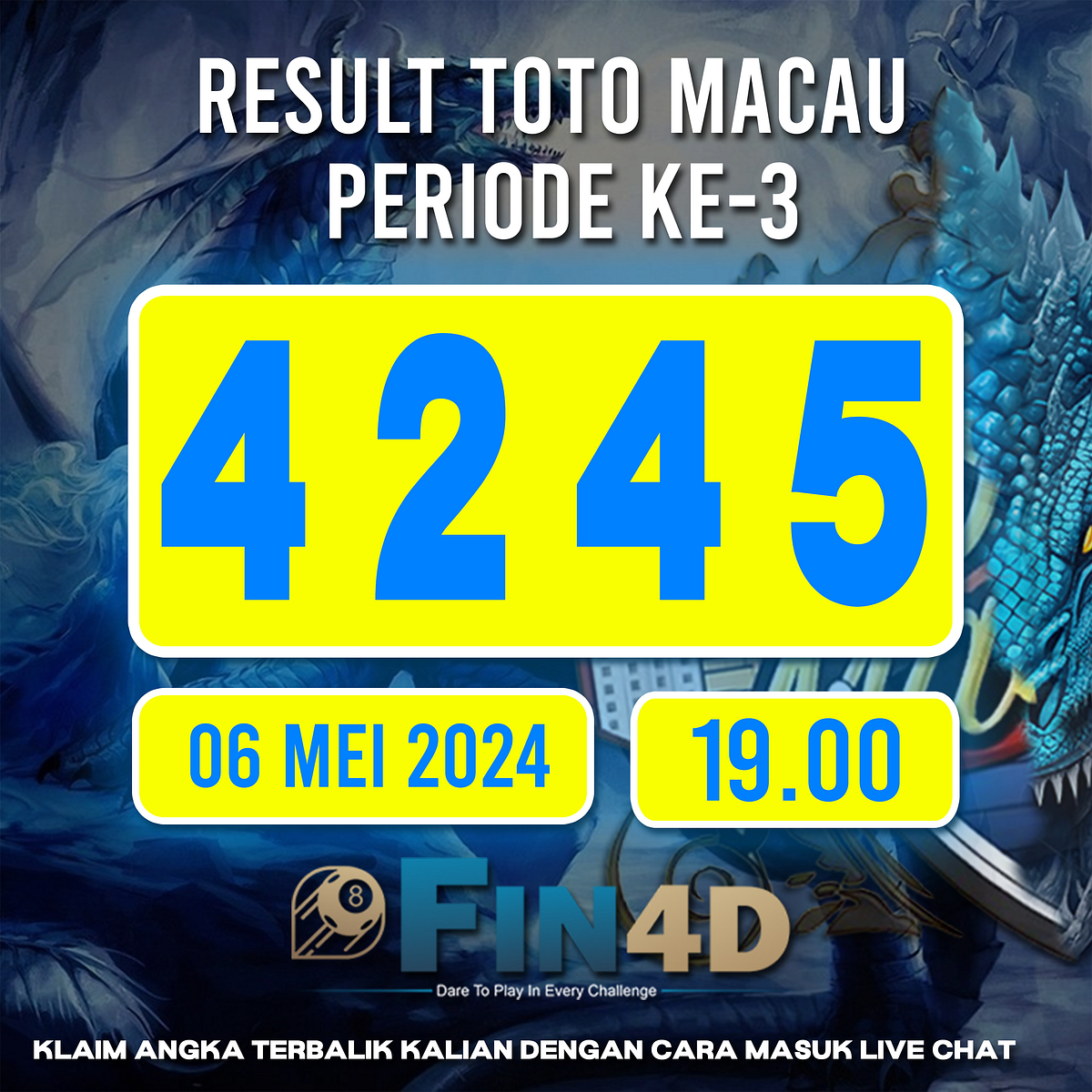 TOTO MACAU 4D PERIODE 3 TANGGAL : 06 MEI 2024 - FIN4DHOKI - Medium