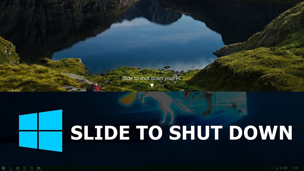 Nice way to turn off your computer by dragging the screen with your ...