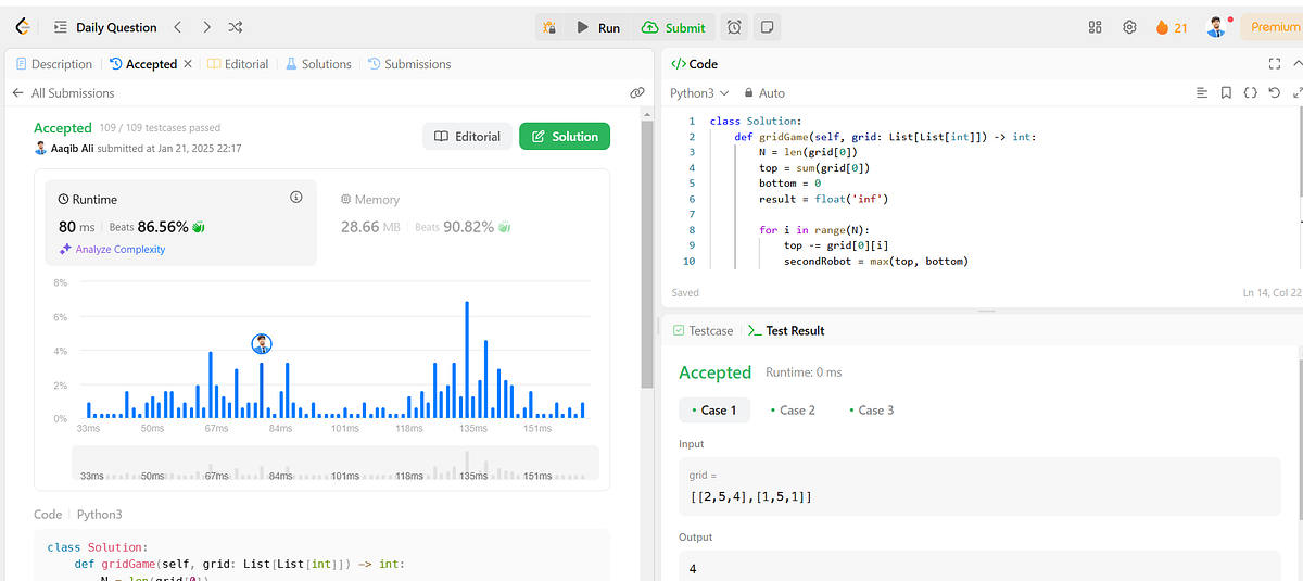 LeetCode, 𝐃𝐚𝐲-21/365-DSA-Coding 𝐉𝐨𝐮𝐫𝐧𝐞𝐲…Google Prep… | by Aaqib Ali | Jan, 2025 | Medium