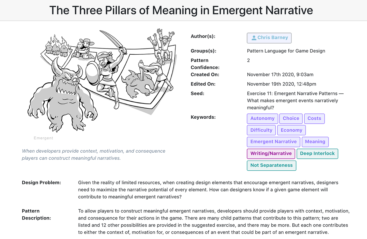 Finding Game Design Patterns #1. General Patterns Exercise | by Chris ...