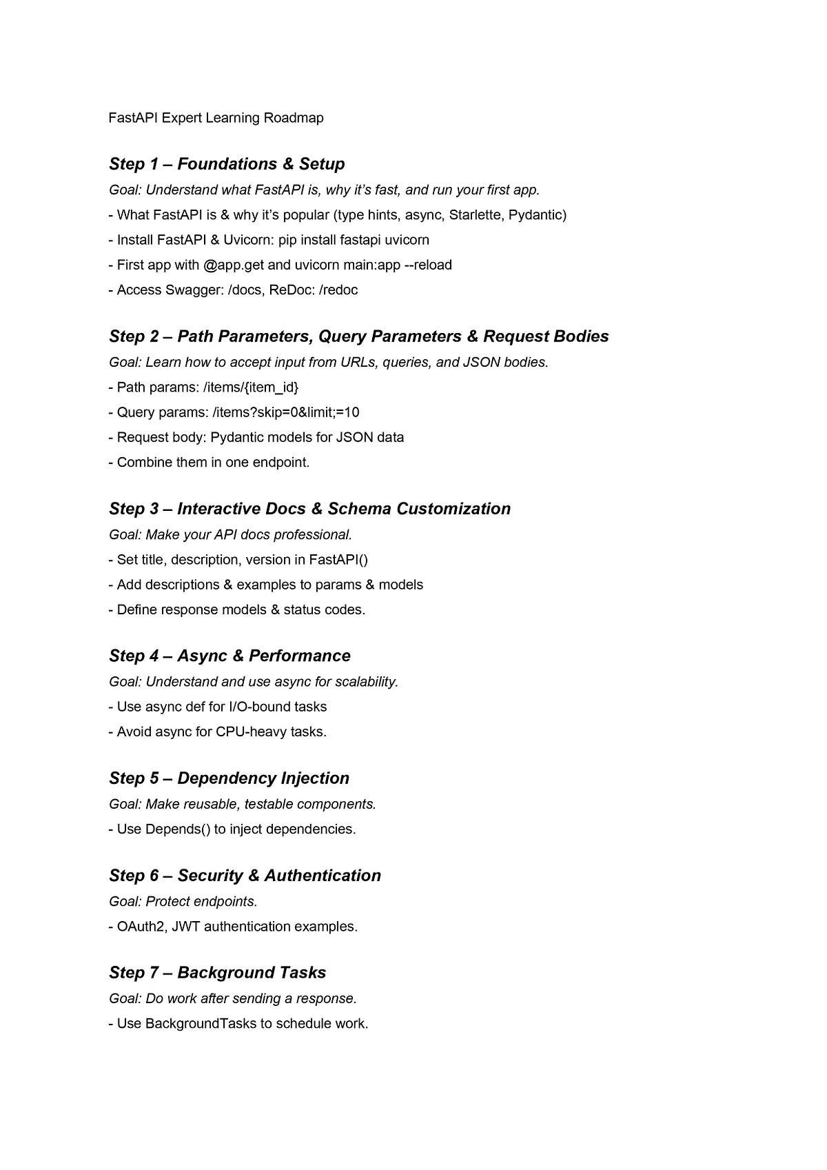 FastAPI 16-Step Cheat Sheet with Examples & Documentation Links | by ...