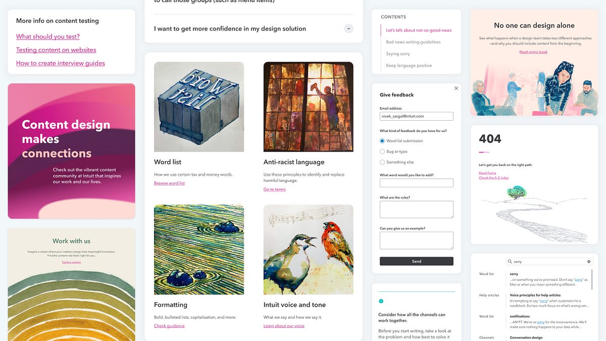 Redesigning Intuit’s content design system | by Sarah Mohs | UX Collective