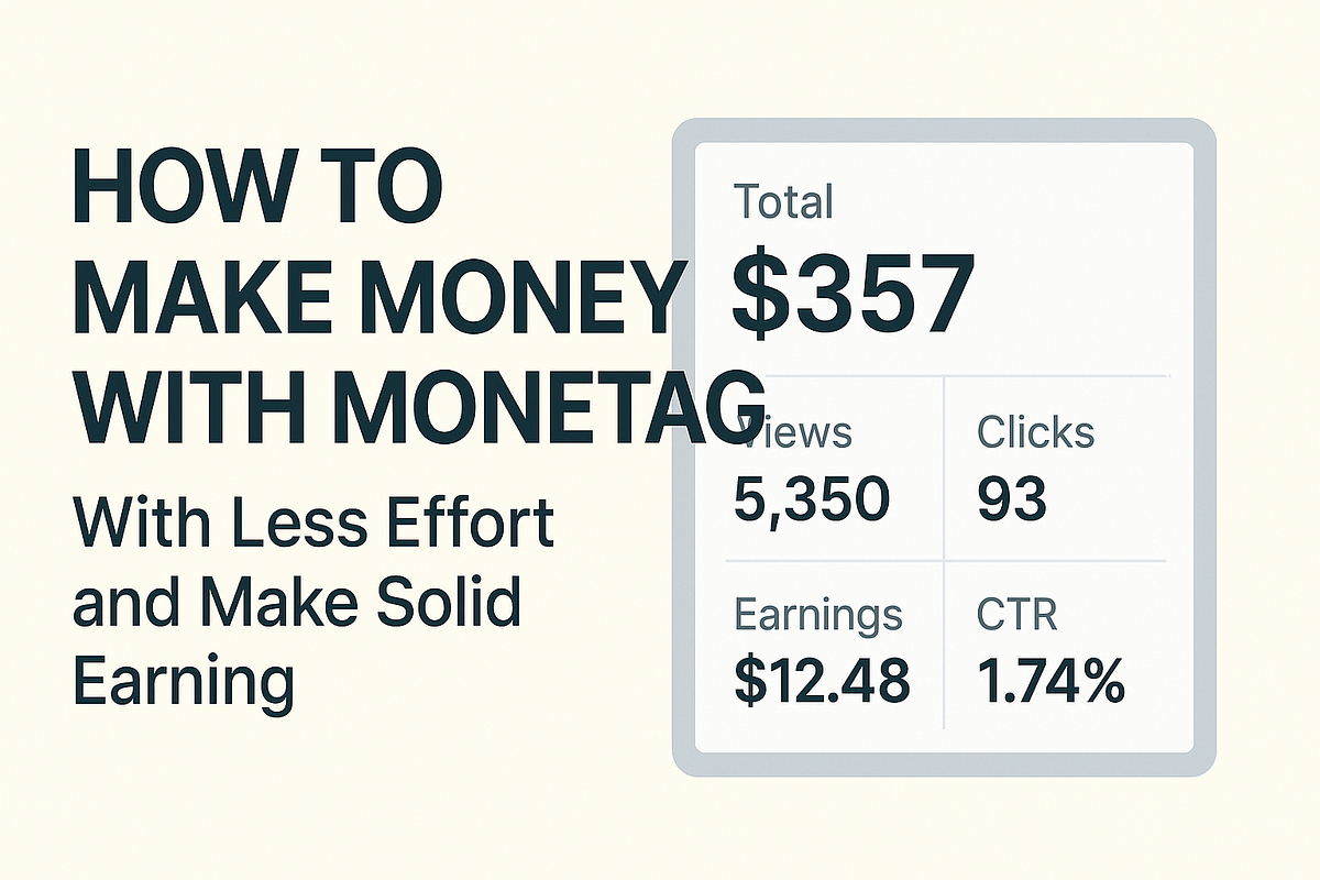 How to Make Money with Monetag: Low-Effort Strategies for Solid ...