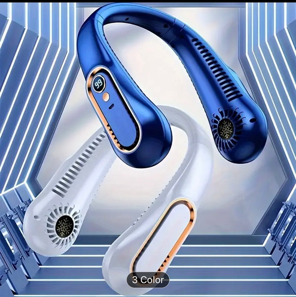 Stay Cool Anywhere: Portable Air Conditioner — Rechargeable Neck Fan ...