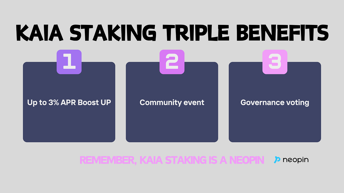 🚀 About the KAIA Staking Triple Benefits! 🚀 | by NEOPIN | NEOPIN | Medium