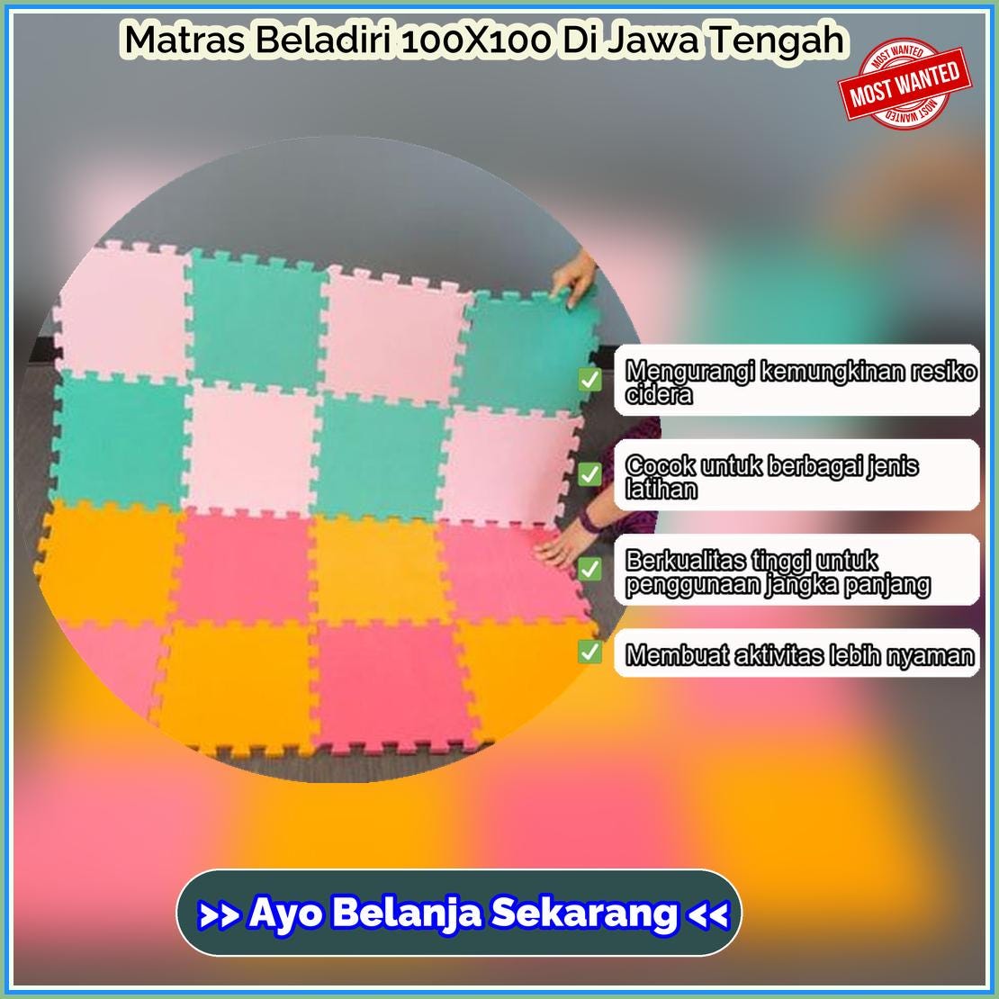 Matras Beladiri 100X100 Di Jawa Tengah - Alat Lompat Tinggi - Medium