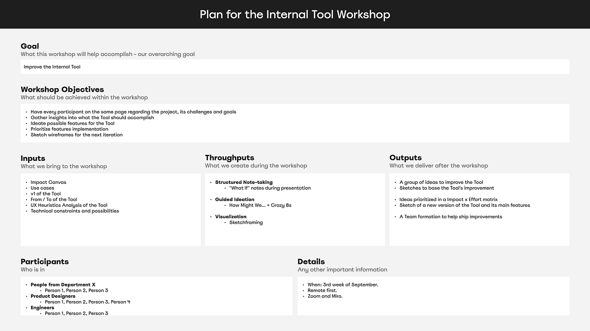 Workshop Plan: the first step in designing team events | by João ...