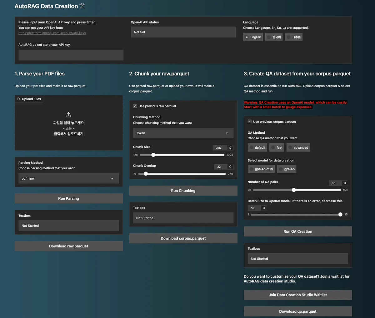 Data Creation for RAG Optimization at HF-Space | by AutoRAG | Medium