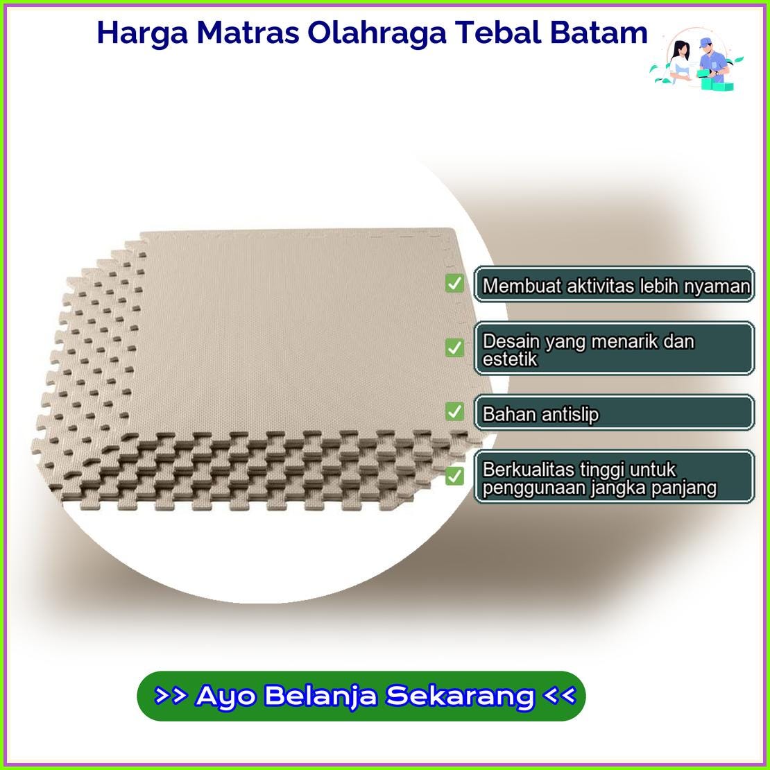 Harga Matras Olahraga Tebal Batam - Matras Puzzle Tebal - Medium