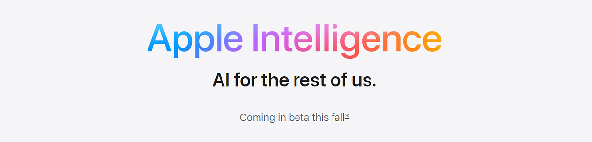 AI for Apple intelligence. https://www.apple.com/apple-intelligence ...