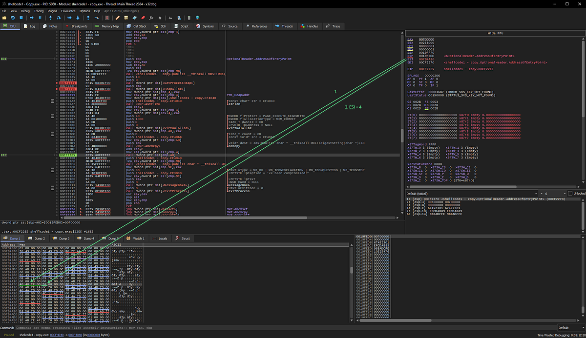 MalwareTech | Reverse Engineering — Shellcode1 | by acam | Oct, 2024 | Medium
