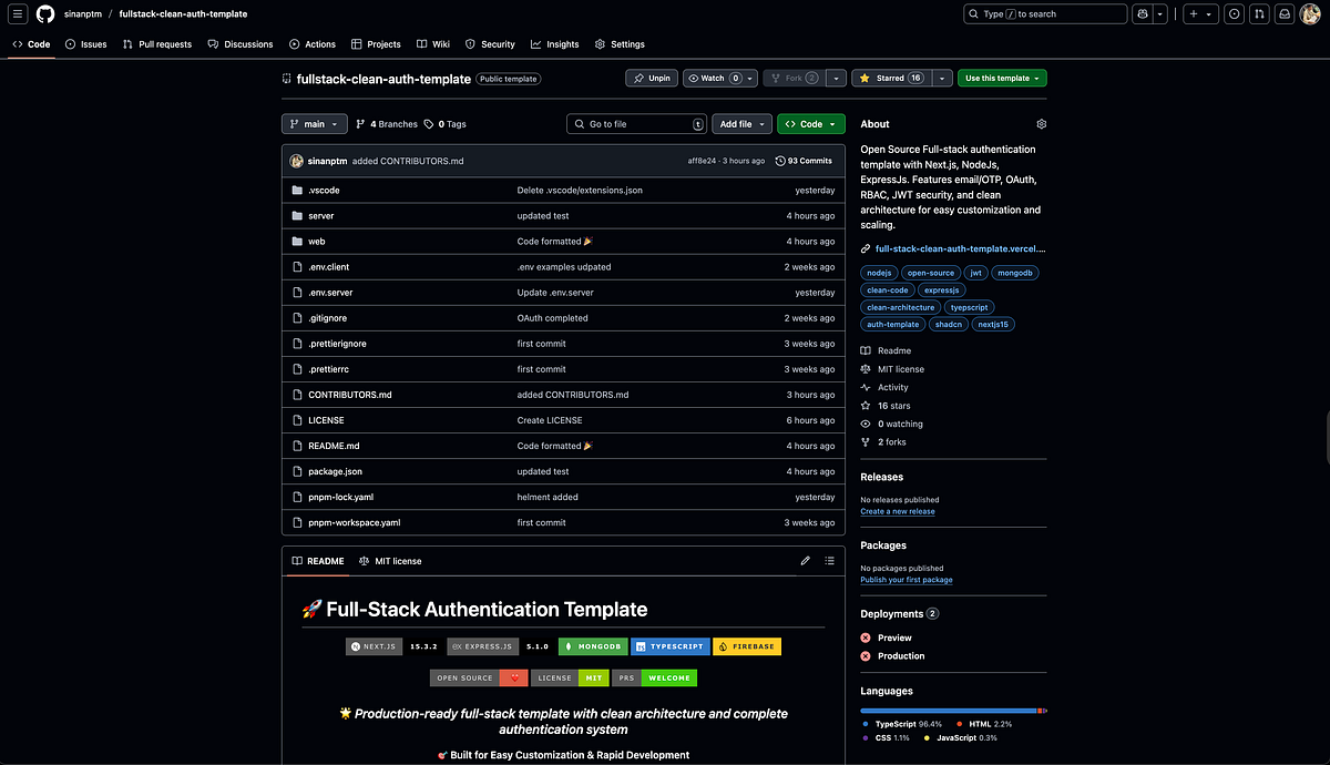 🚀 Building a Scalable Authentication Template for Developers | by Sinan | Jun, 2025 | Medium