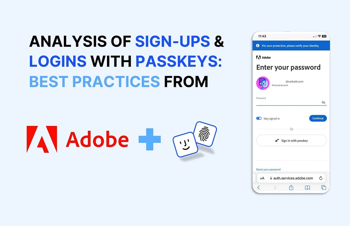 Adobe passkeys — Analysis of sign-ups and logins with passkeys: Best ...