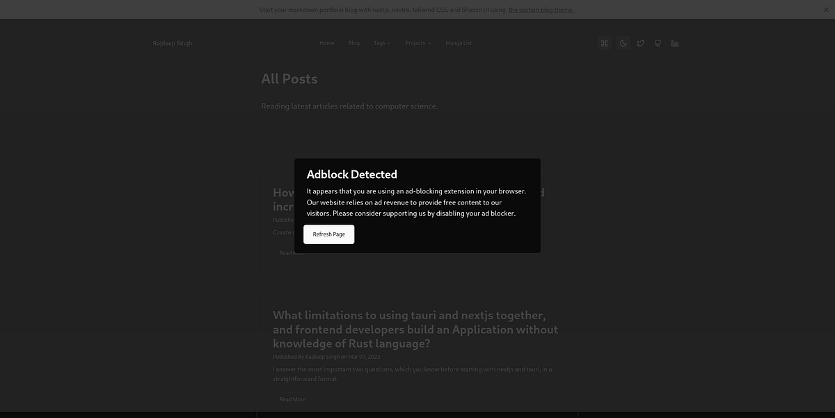 How To Build An Ad Blocker Detector On The Website By Rajdeep Singh Frontend Web Medium