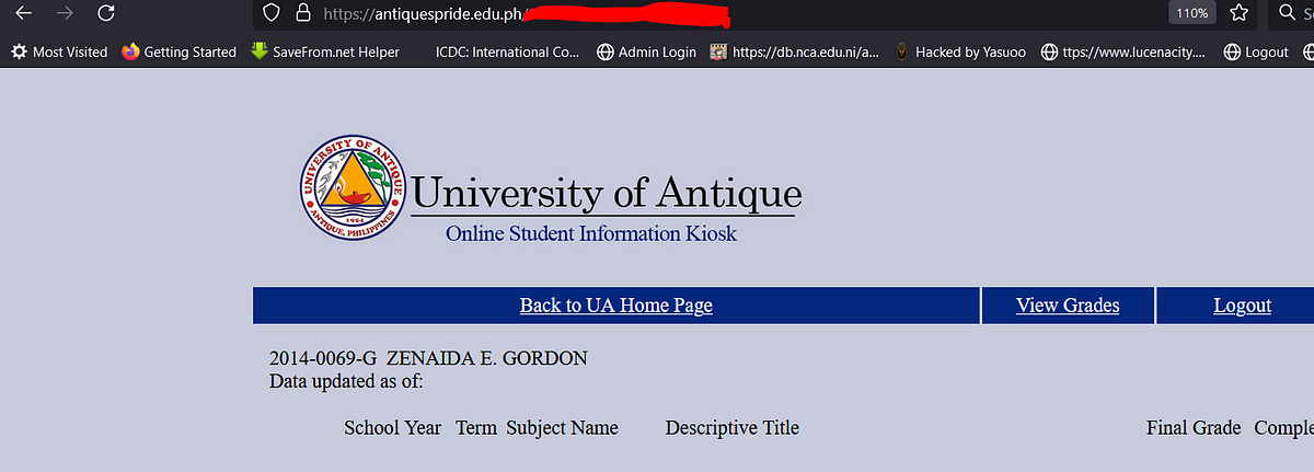 How I Found Sql Injection Vulnerability On University Of Antique By Yasuo Medium