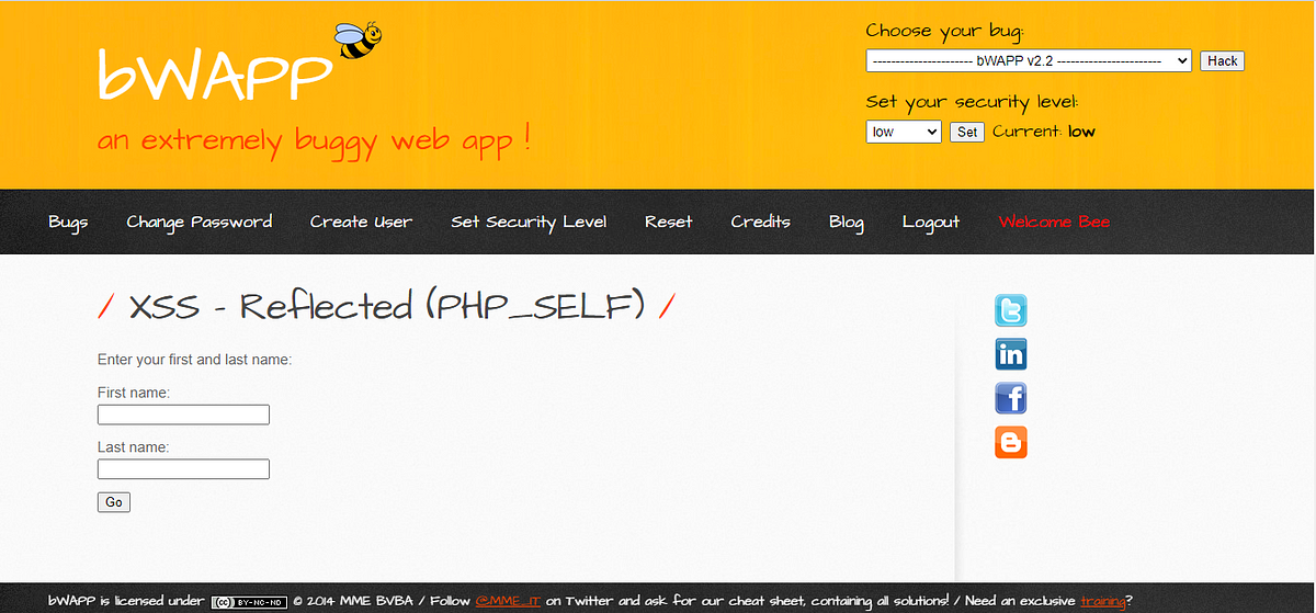 Cross-site-Scripting — Reflected (PHP_SELF) bWAPP | by Farras Fauzan ... Cross-site-Scripting — Reflected (PHP_SELF) bWAPP | by Farras Fauzan ...