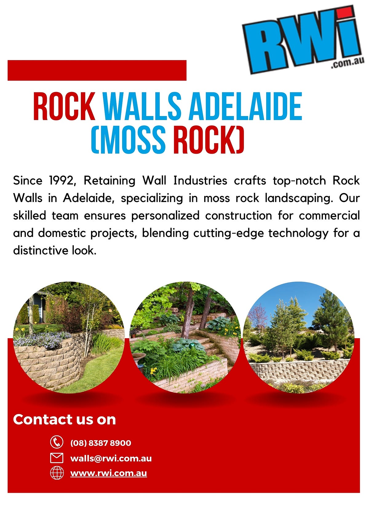 Rock Walls Adelaide (moss rock) - Retaining Wall Industries - Medium