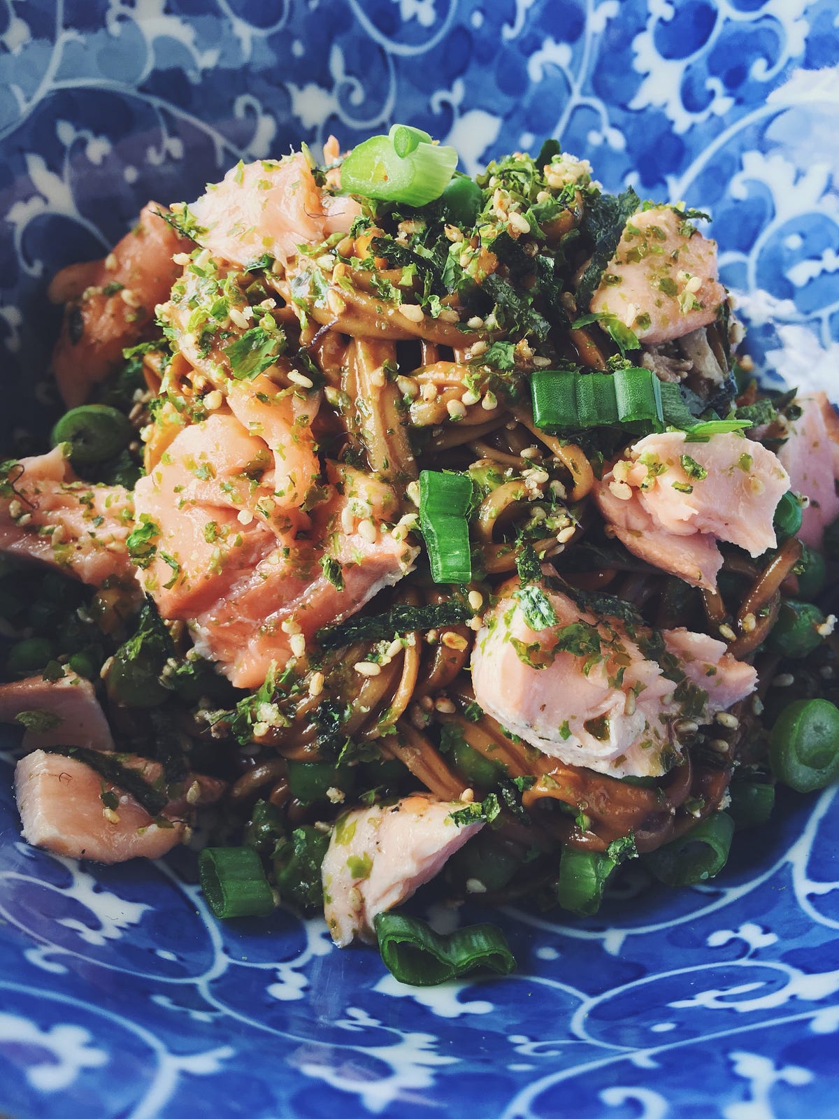 Sesame Soba Noodles with Salmon and Peas | by Michael Toa | Michael Toa