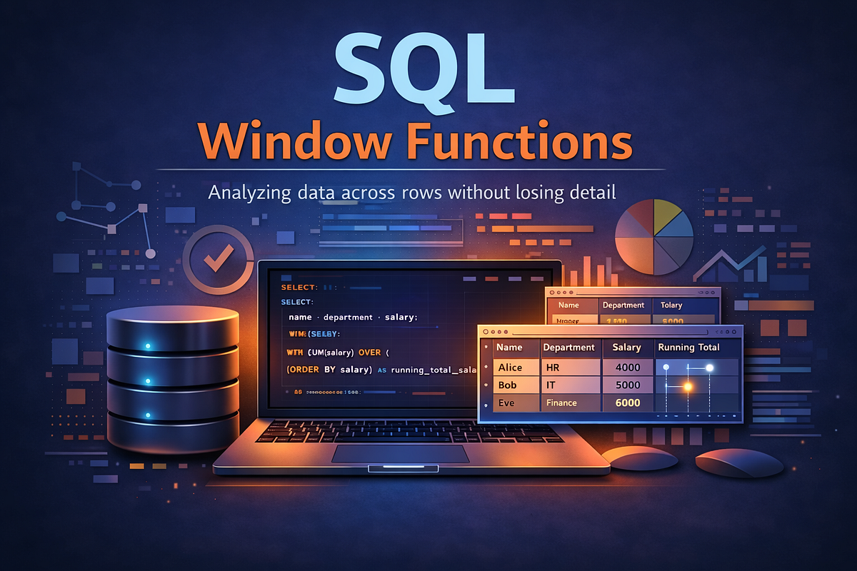 SQL Window Functions — Seeing the Bigger Picture Without Losing Rows | by Basak Kaya | Medium