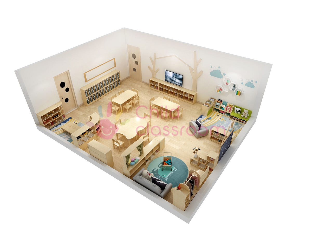 Kindergarten Furniture set & interior Layout Design - Yu Liang Zhang ...